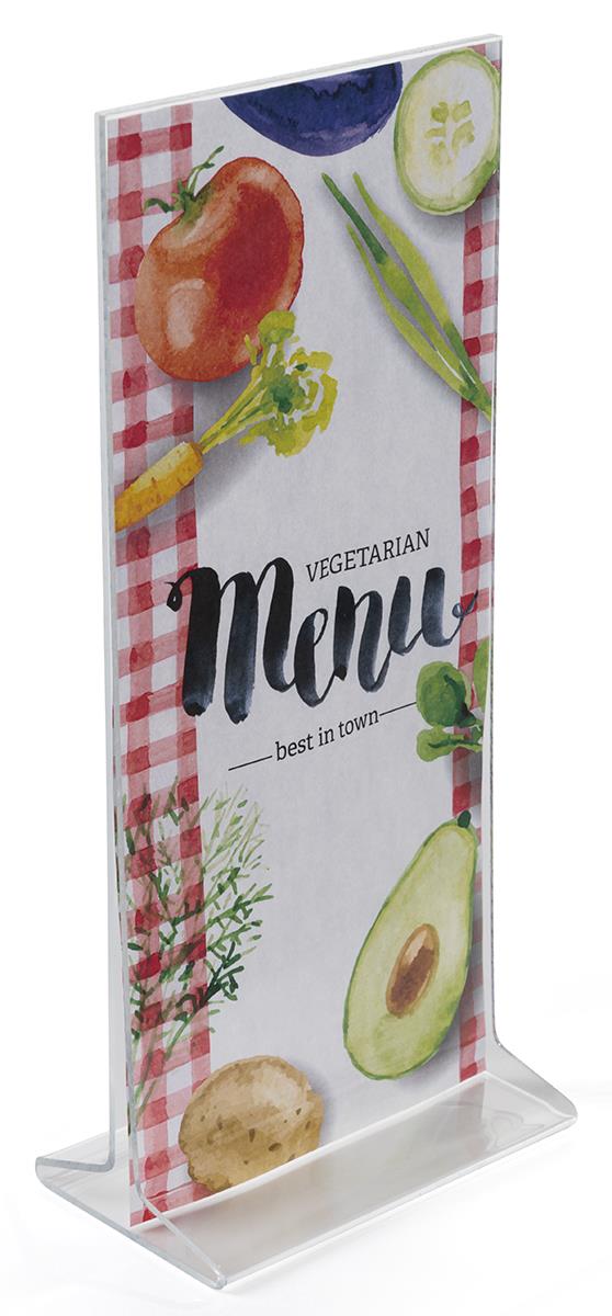 4" x 9" Menu Card Holder | Top Slide-In Design