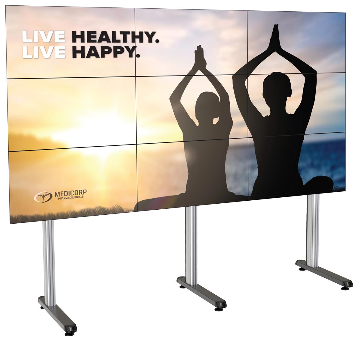 3x3 Portable Multi-Monitor Video Wall | Lightweight Aluminum Cons