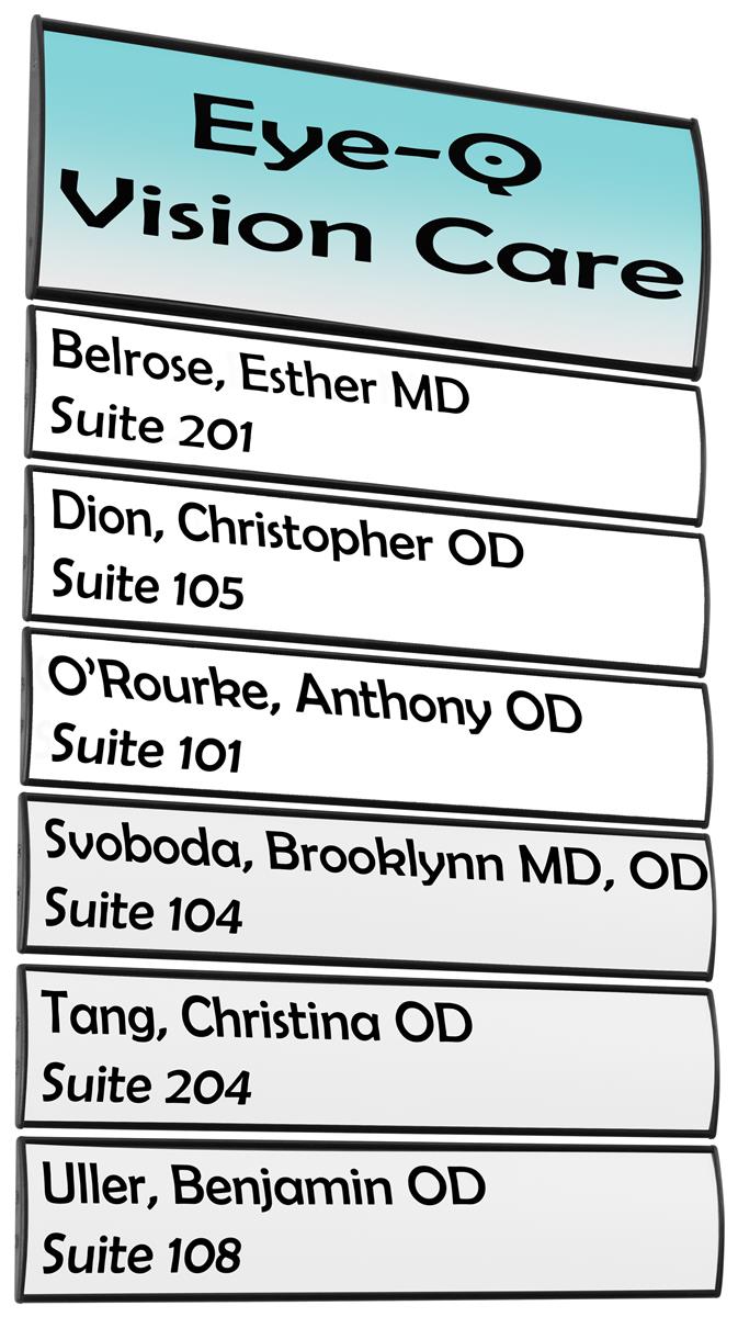 Interior Directory Boards | Aluminum & Non-Glare Lens