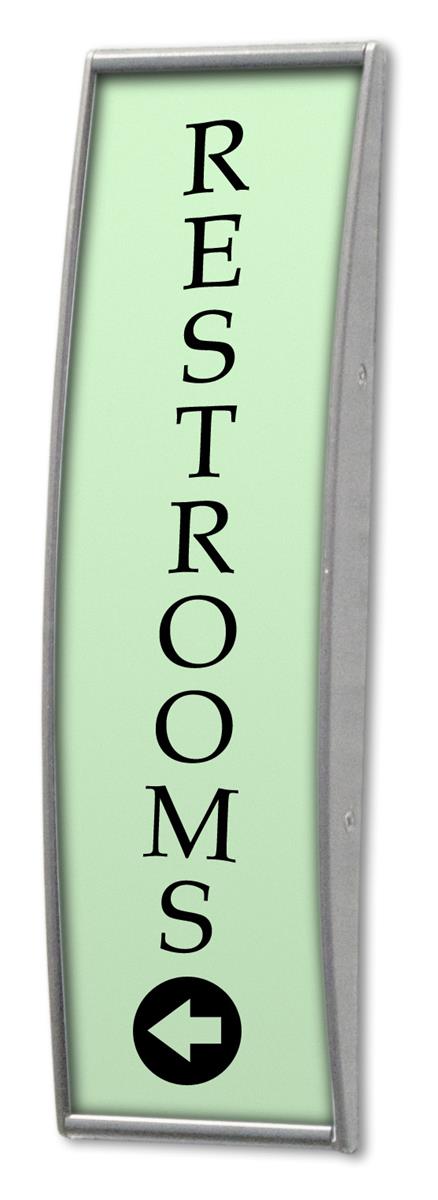 Door Sign | Curved Silver Professional Signage for Indoor Use