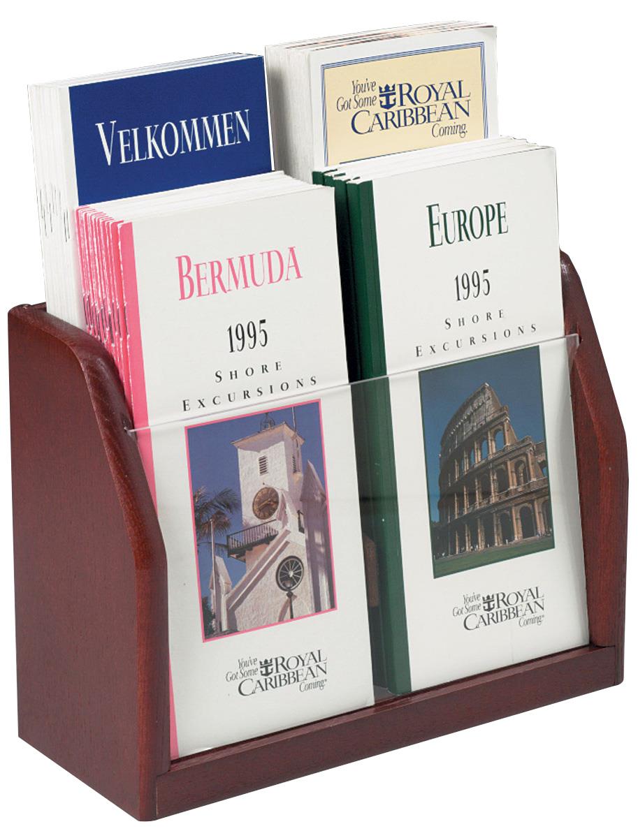 Four Pocket Literature Holder | Red Mahogany Countertop Design