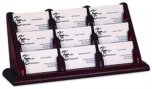 Wooden Multiple Business Card Holders | 9-Pocket Desk Design