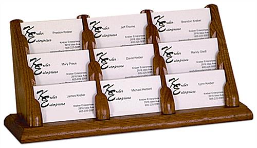 Wooden Business Card Stand | Light Oak Desktop Holder