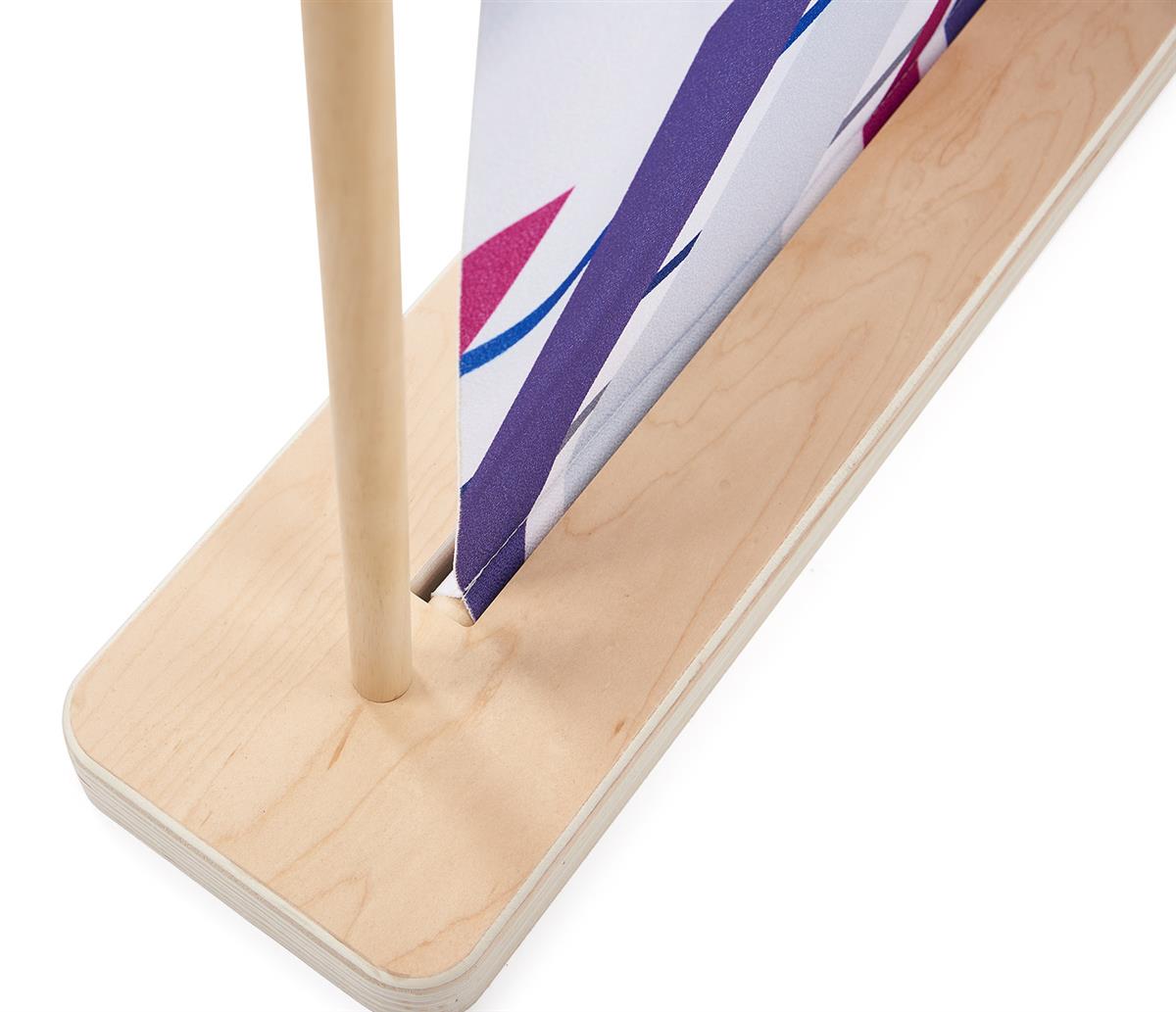 Eco-Friendly Wood Banner Stand with 100% Recycled Bottle Banner