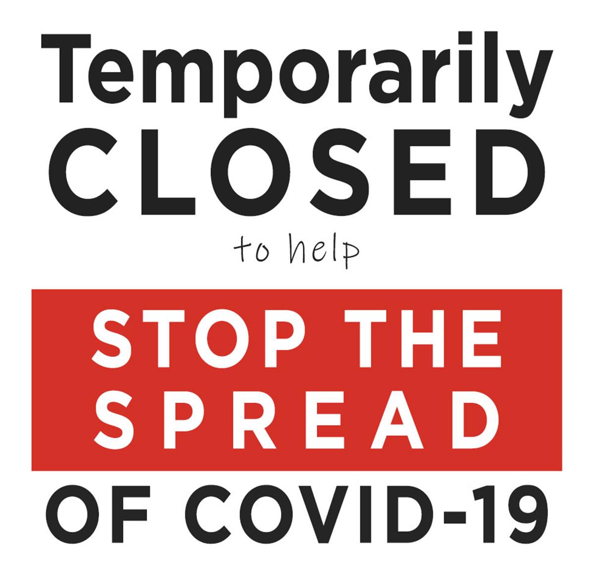 Window Cling - "Temporary Closed / Stop the Spread" | TRT Banners