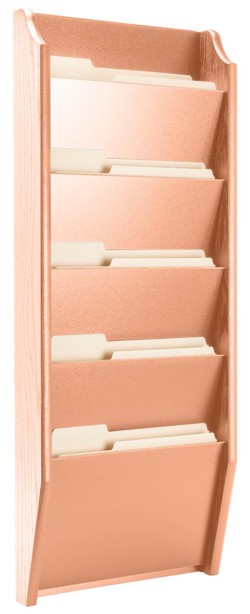Wood Wall File Rack | Five Tiered Pockets for Office Use