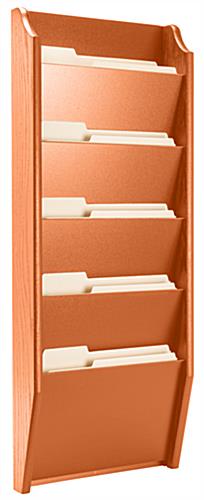 Wood Wall File Rack | Five Tiered Pockets for Office Use
