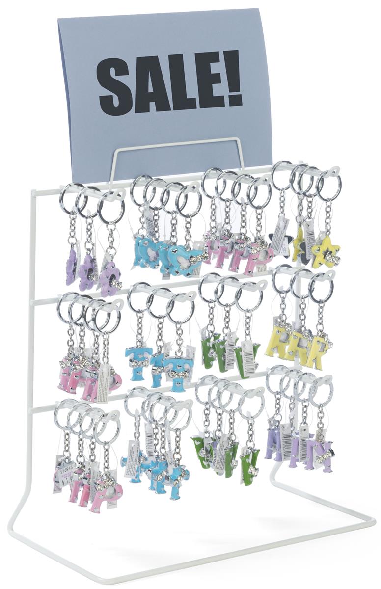 White Countertop Peg Display | 3 Tiers