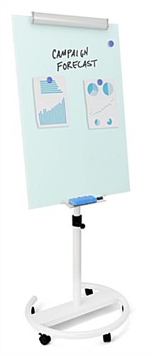 Mobile Glass Whiteboard | Magnetic Surface and Locking Wheels