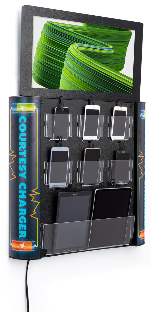 Branded Digital Signage Wall Charging Station | 21.5” Screen