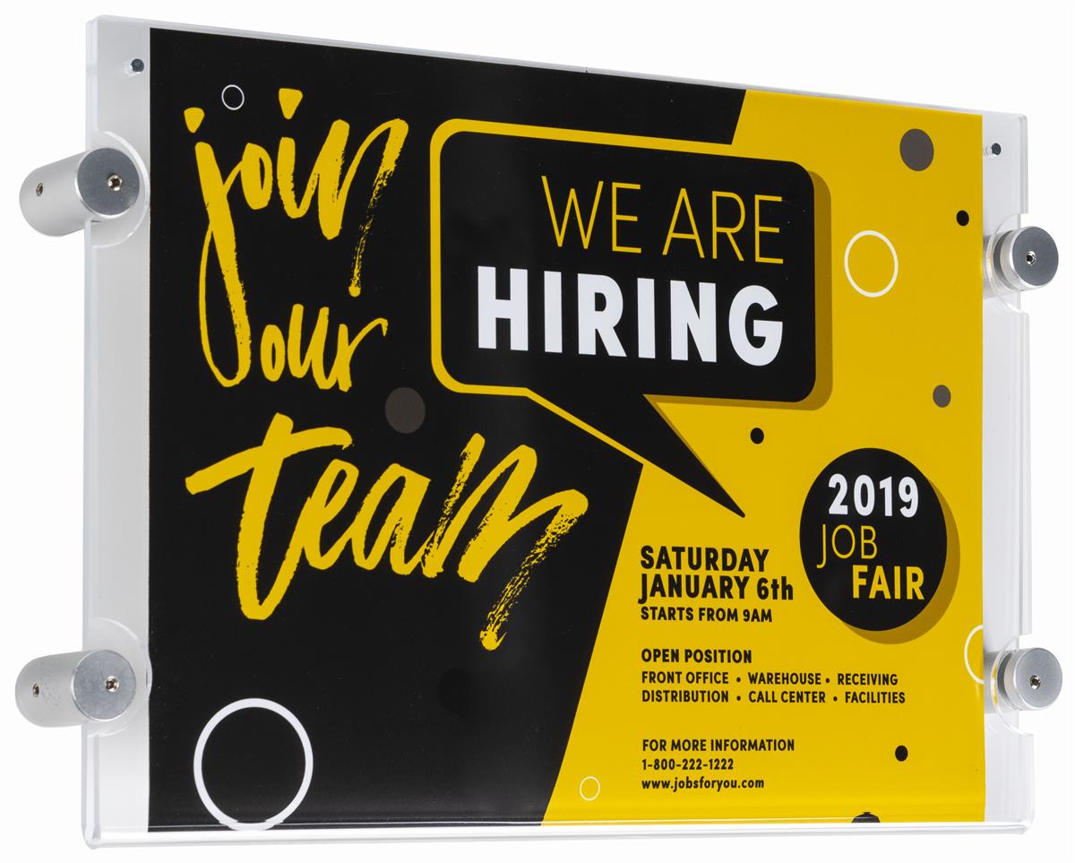 Sign Support Systems | 8.5 x 11 Acrylic Panel - Landscape Format