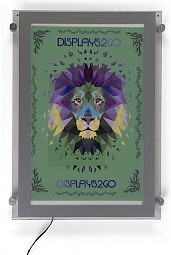 11" x 17" LED Edge-Lit Frame | Silver Standoffs