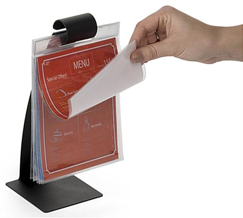 Flip Pocket Menu Stand | Stainless Steel Construction