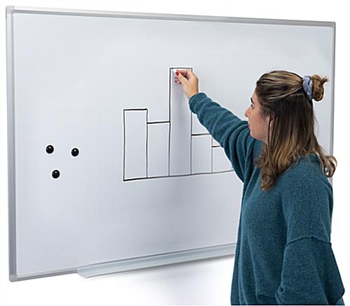 Ghost Grid Magnetic Whiteboard | Attachable Marker Tray