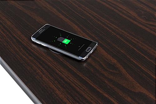 Wireless Charging Table Station | 24”w 42"h Mocha Walnut1 Charger