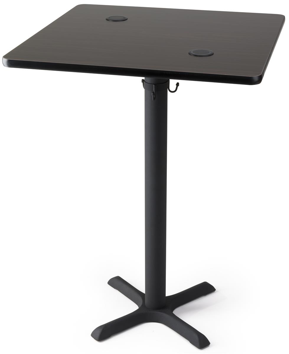 Wireless Square Charging Table | 30”w 42"h Mocha Walnut