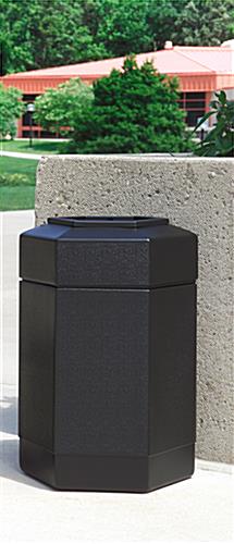 Hexagon Garbage Can | Outdoor Rated Plastic Waste Receptacle