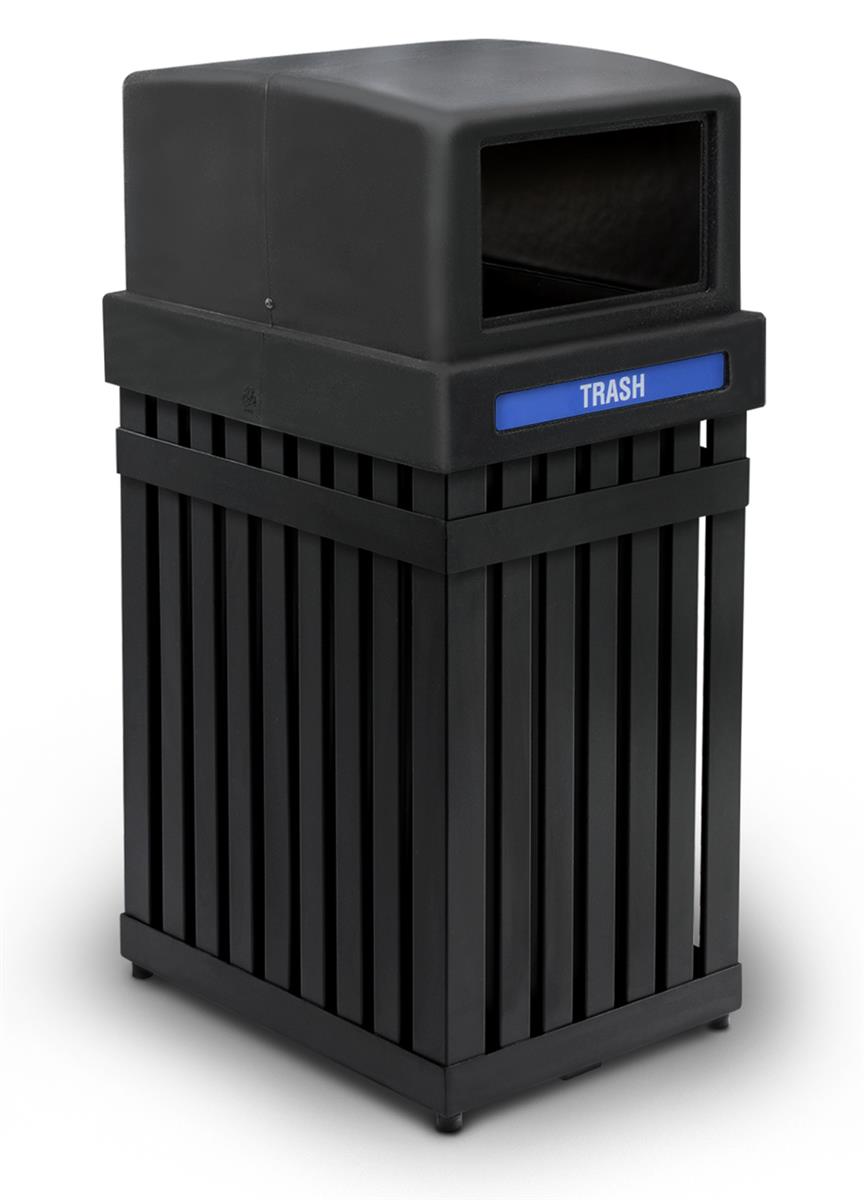 Outdoor Trash Can | Commercial Steel & Plastic Construction