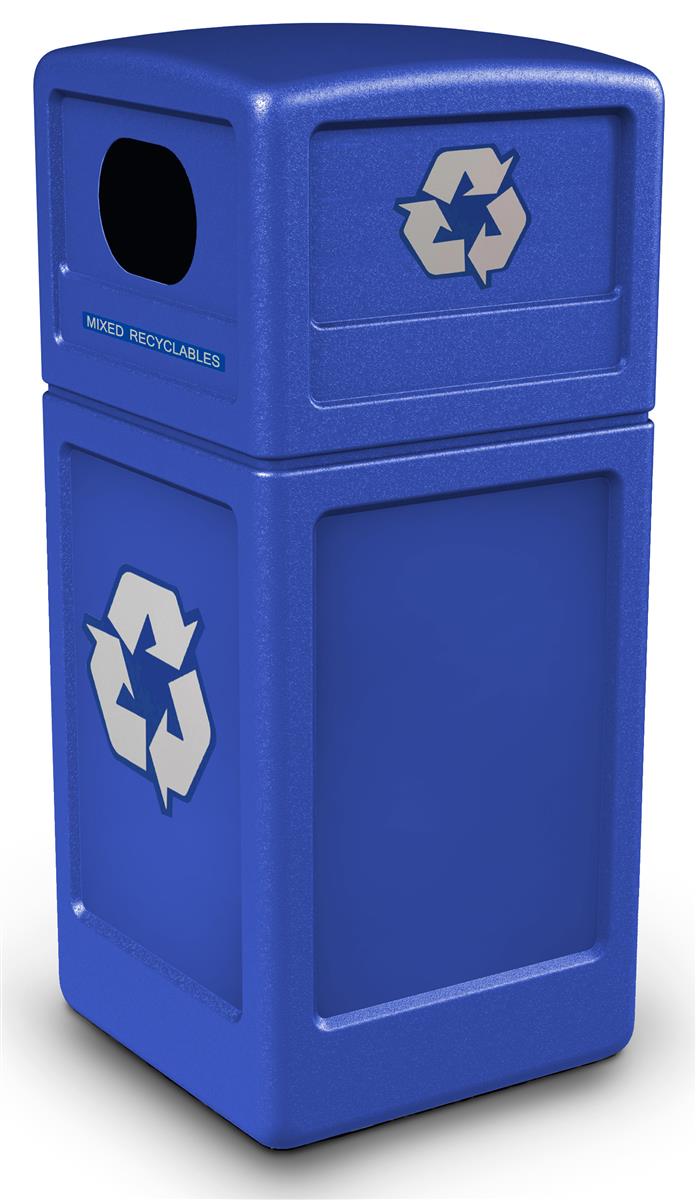 42 Gallon Recycle Can | Steel & Plastic Construction for Outdoors