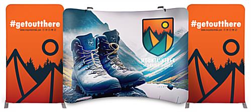 3 Piece Tradeshow Display | 19 Foot Curved Tension Graphics