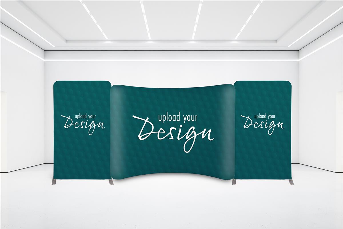 3 Piece Tradeshow Display | 19 Foot Curved Tension Graphics