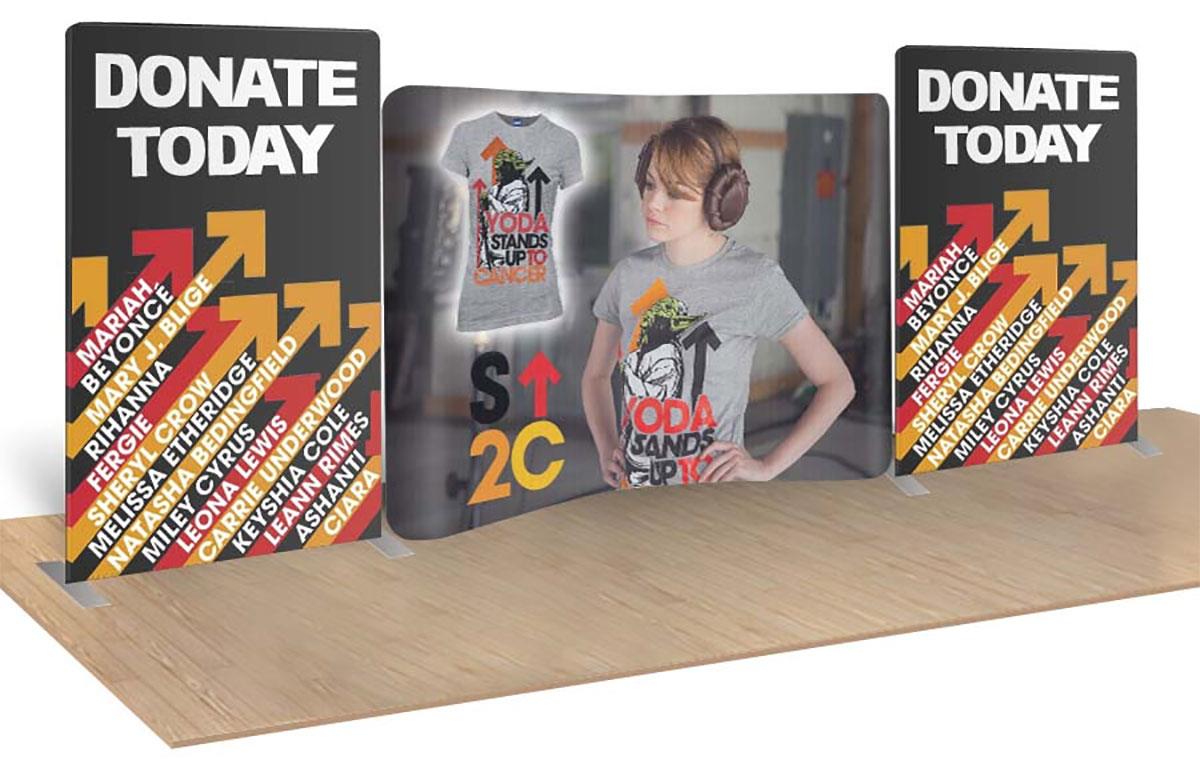 Exhibit Booth Displays with 3 Custom Stretch Graphic Panels 17' W