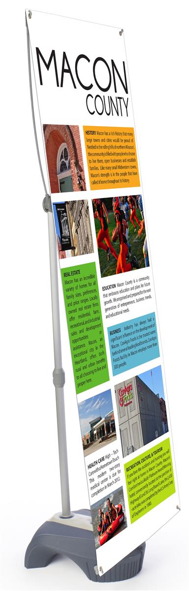 Outdoor Banner | Adjustable Height Water Base Banner Stand