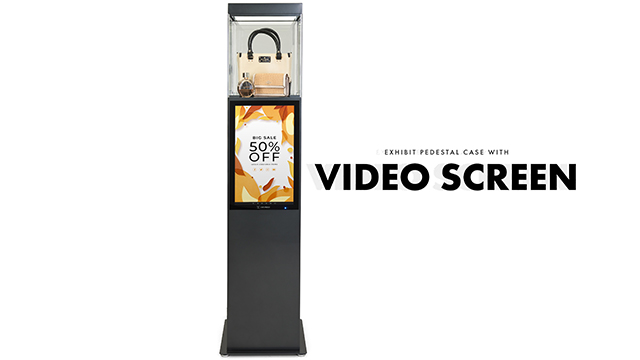 Exhibit Pedestal Case with Video Screen | Android 7.1 OS | Displays2go