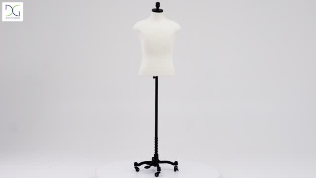 Male Sewing Bust with Wheels | Height-Adjustable Base | Displays2Go