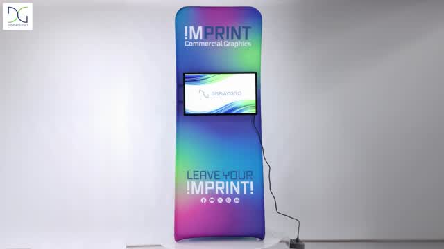 Custom Tension Fabric TV Stand | Full Color Custom Graphics | Displays2Go