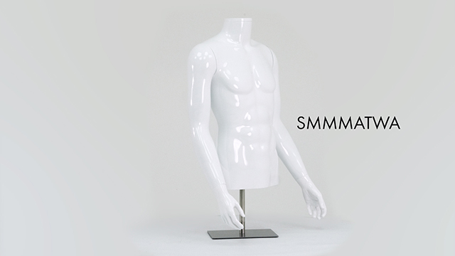 Abstract Male Display Torso | Height-Adjustable Metal Base | Displays2Go