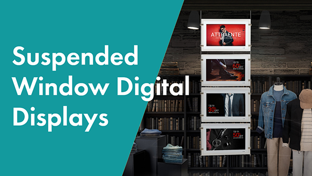 Digital Hanging Window Display | Viewable in Direct Sunlight | Displays2go