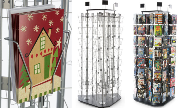 Wire Greeting Card Rack with 3 Spinners | Revolving | Displays2Go